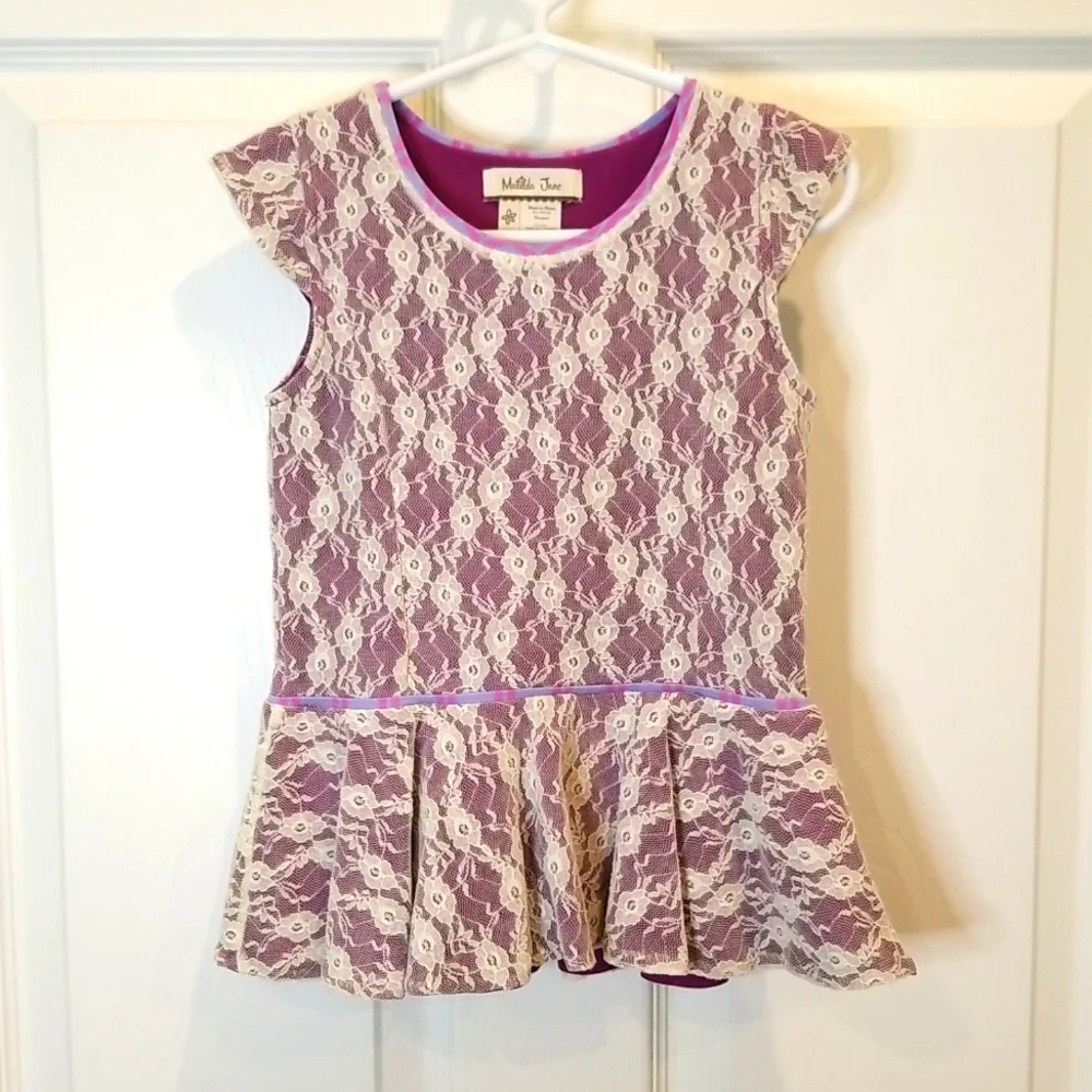 Matilda Jane | Shirts & Tops | Matilda Jane Poet Peplum Top Purple With ...